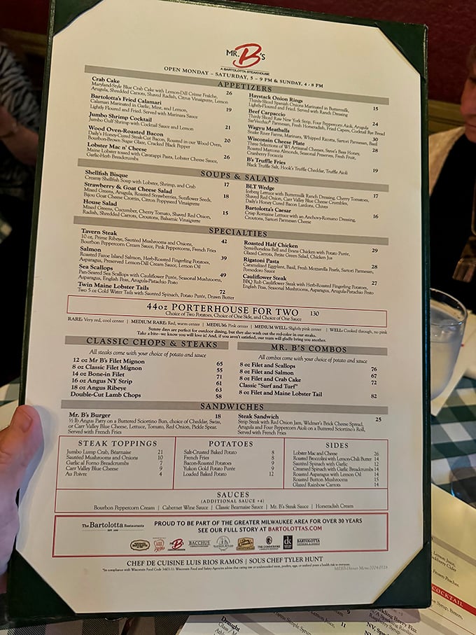 A menu that doesn't just list food—it presents a roadmap to culinary bliss. Choose your own adventure, but don't skip the calamari.
