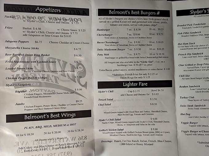 This menu isn't trying to impress food critics—it's aiming straight for your happiness receptors with honest-to-goodness comfort classics.