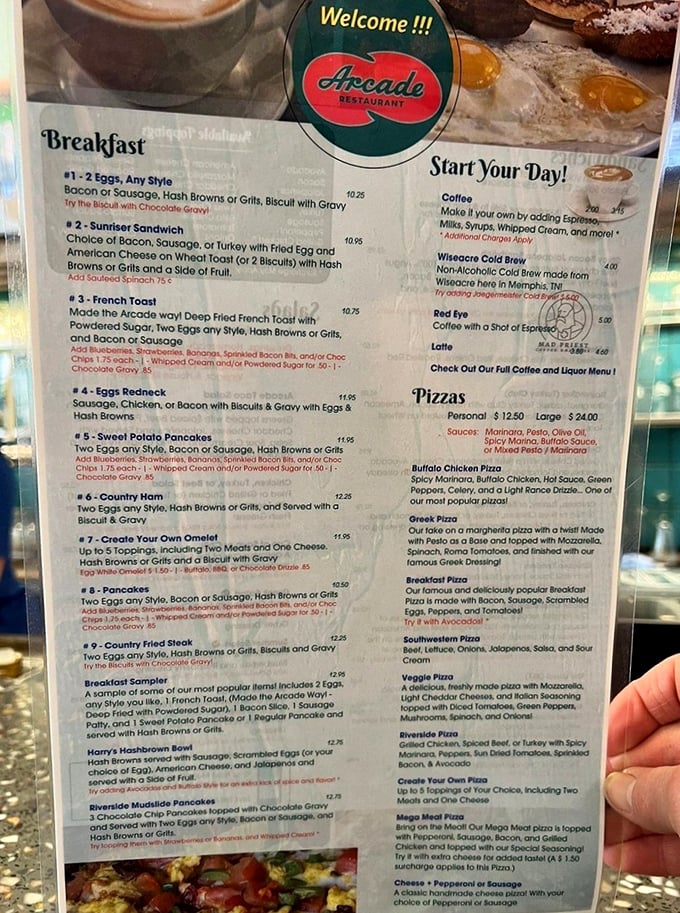 A menu that offers sweet potato pancakes is basically saying, "Yes, vegetables can be dessert for breakfast." Southern ingenuity at its finest.