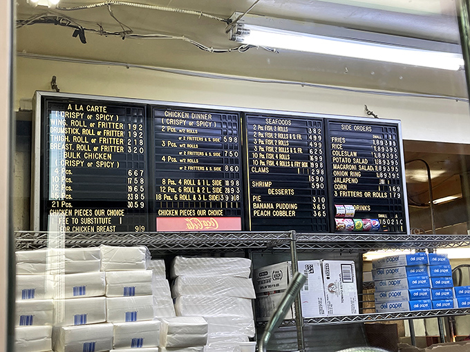 This menu board tells you everything you need to know—no QR codes, no seasonal specials, just timeless classics that have kept Angelenos coming back for decades.