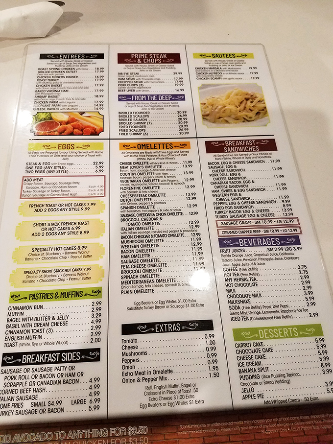 The menu reads like a love letter to American classics—each page a chapter in the great novel of diner cuisine.