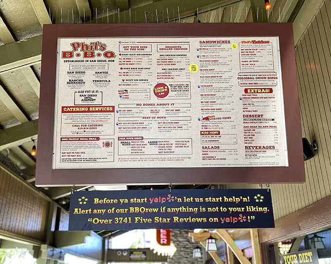 This menu isn't just a list of options—it's a roadmap to happiness. Note the proud declaration of over 3,741 five-star reviews!