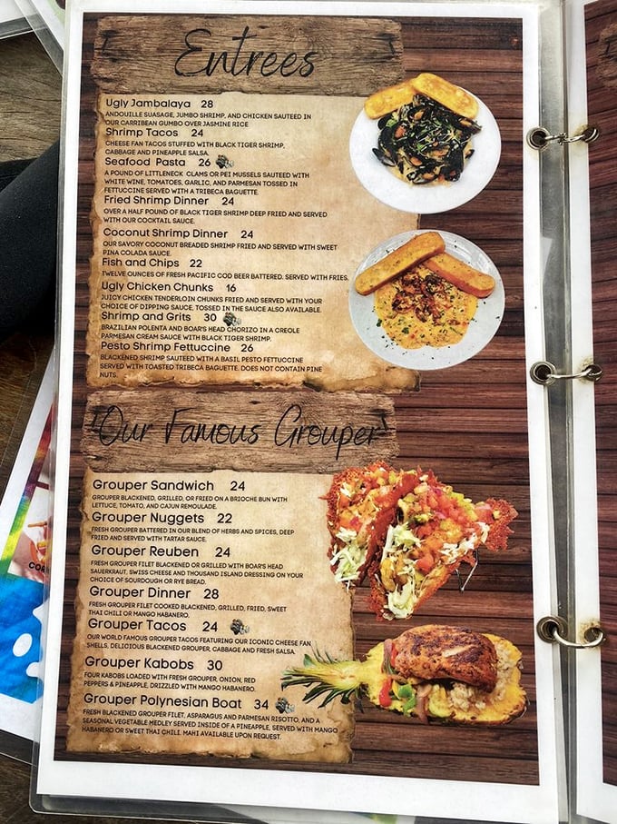 This menu reads like a grouper lover's greatest hits album – every option a chart-topper.