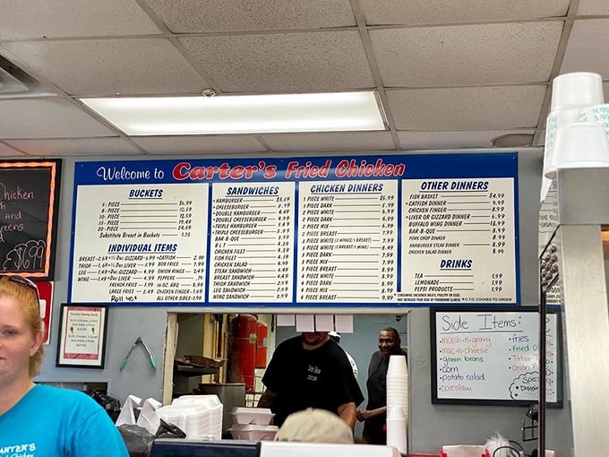 The menu board at Carter's doesn't need fancy fonts or photos – when you're this good, simplicity speaks volumes.