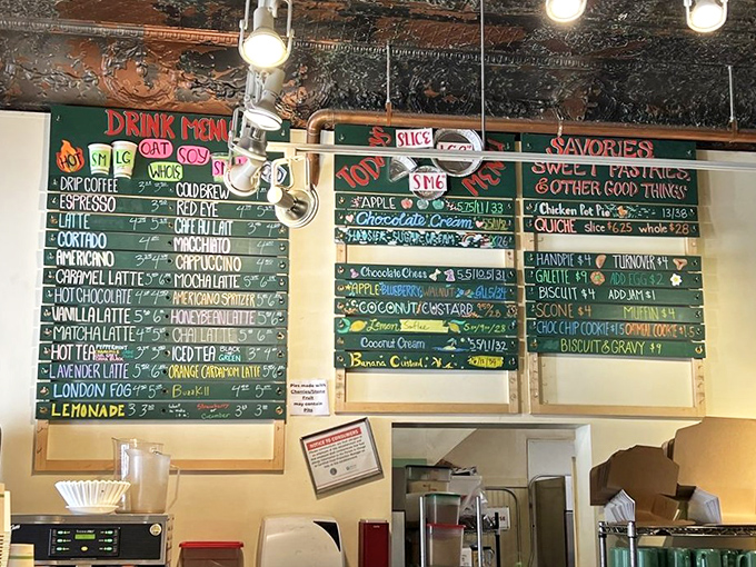 These colorful menu boards announce daily treasures like a candy store for grown-ups with sophisticated taste buds.