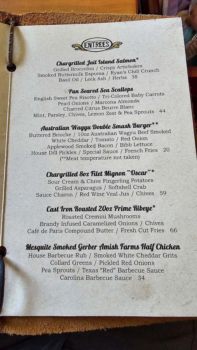 This isn't just a menu—it's a declaration of culinary ambition. Each description reads like poetry that happens to make your stomach growl uncontrollably.