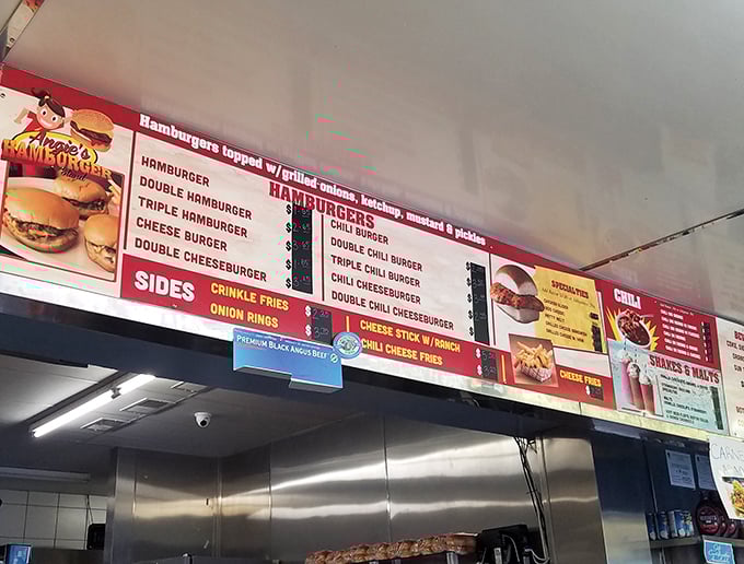 When your menu board looks this appetizing, you know someone takes their craft seriously – triple cheeseburger, anyone?