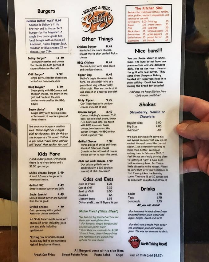 A menu that doesn't need fancy fonts or pretentious descriptions. Just honest burger talk that makes decision-making both difficult and delightful.