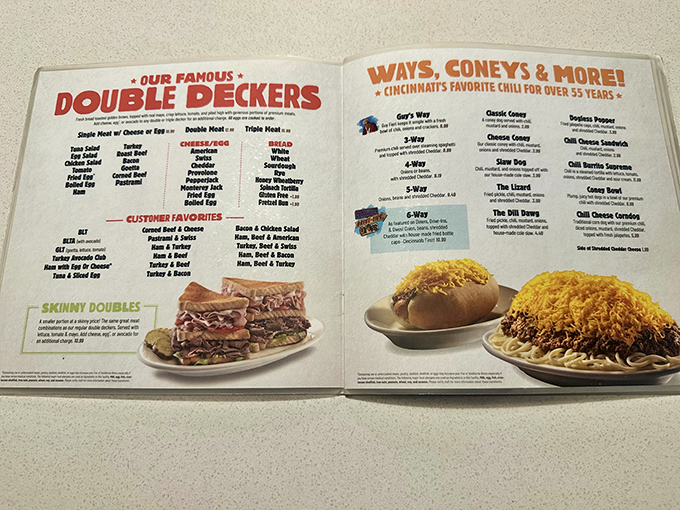 The menu reads like a love letter to excess—double deckers and "ways" that will have your cardiologist sending you concerned texts.
