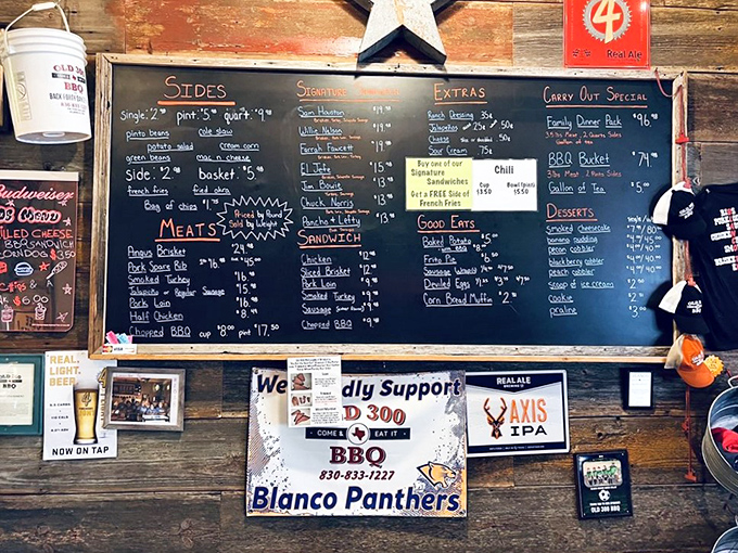 That chalkboard menu isn't just information—it's a roadmap to happiness. The "Good Eats" section isn't lying, folks.