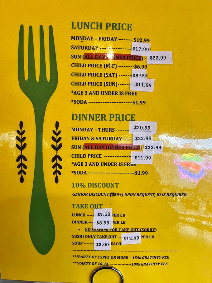 The menu board that launches a thousand decisions. Monday lunch or Sunday dinner? The eternal buffet dilemma where there are no wrong answers.