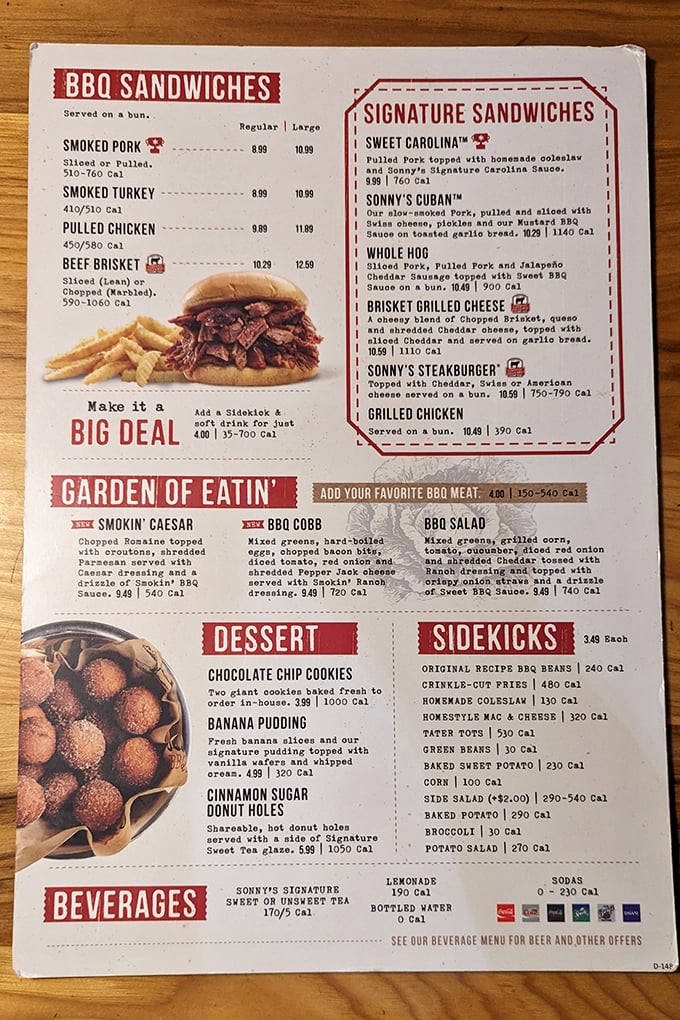 This menu isn't just a list of options—it's a roadmap to happiness. The "Garden of Eatin'" section is where vegetables go to dream of becoming worthy sidekicks.