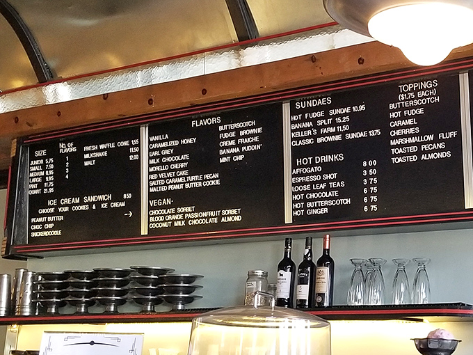 That menu board isn't just listing flavors—it's offering a roadmap to happiness, one scoop at a time.