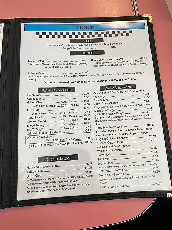 A menu that doesn't need fancy fonts or pretentious descriptions—just honest food that's stood the test of time.