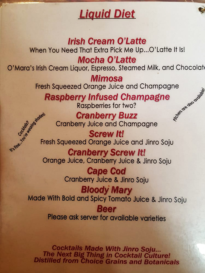 The "Liquid Diet" menu proves The Griddle understands that sometimes breakfast requires a boozy sidekick to be its best self.
