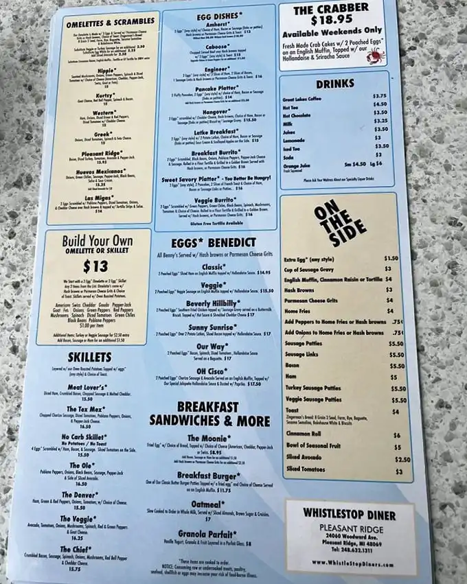 This menu isn't just a list of options—it's a roadmap to breakfast nirvana with enough choices to require multiple visits.