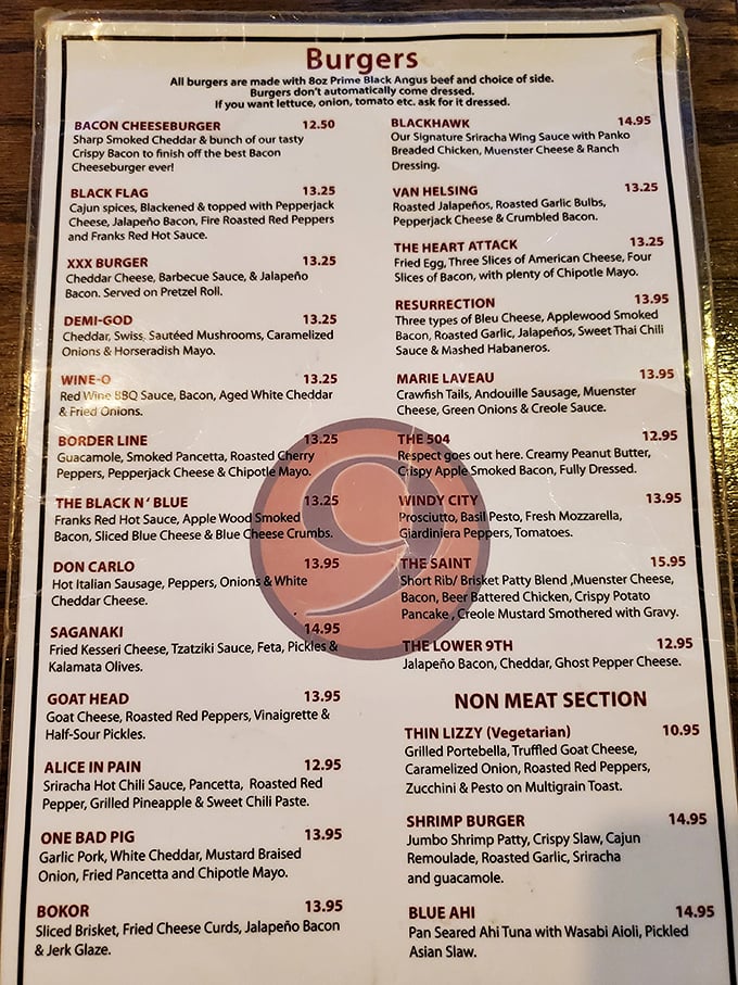 This menu isn't just a list of options—it's a roadmap to happiness. Each cleverly named creation tells a delicious story waiting to unfold.