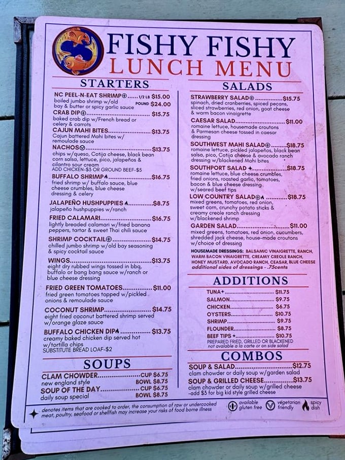 This menu isn't just a list—it's a treasure map. Each item promises a delicious adventure that'll have you plotting your next visit before dessert.