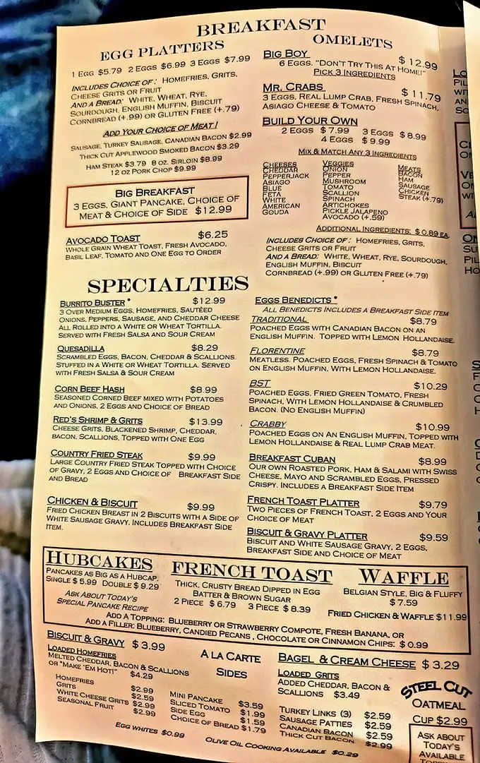 The menu at Trip's reads like a love letter to breakfast classics, with the legendary Burrito Buster holding court among equally tempting companions.