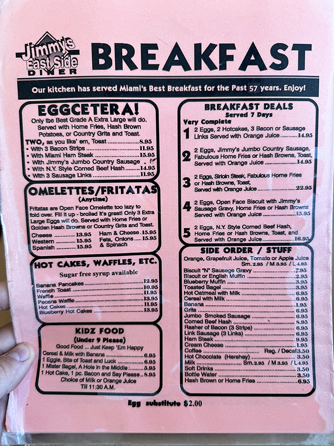 This isn't just a menu—it's a roadmap to breakfast nirvana with "Eggcetera" options that'll make you rethink your morning routine.