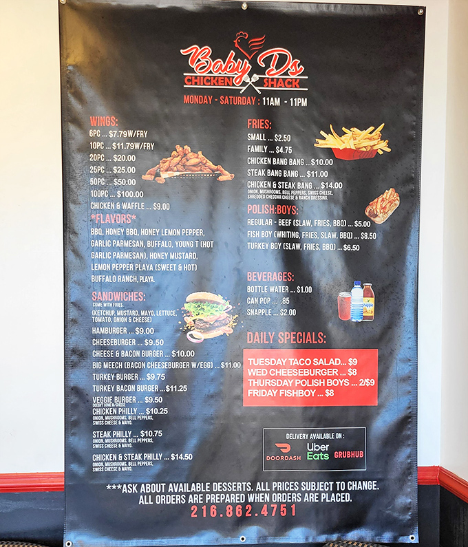 This menu reads like a love letter to comfort food, with wings that could end international conflicts.