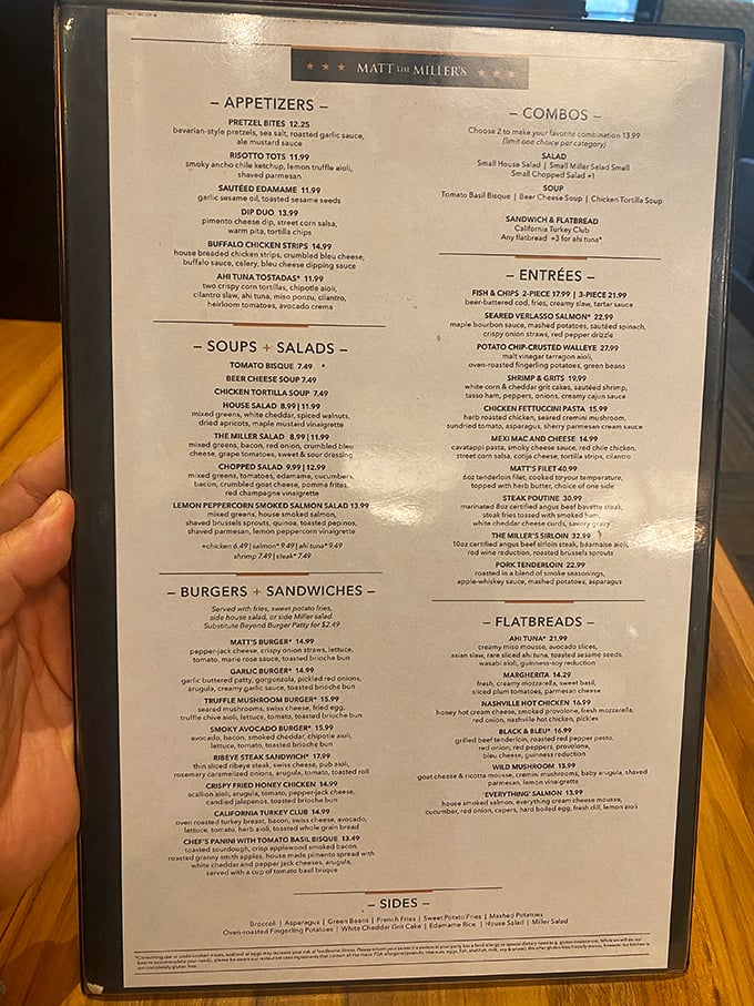 A menu that reads like a love letter to comfort food classics, with enough variety to satisfy both the adventurous and the "I know what I like" crowd.