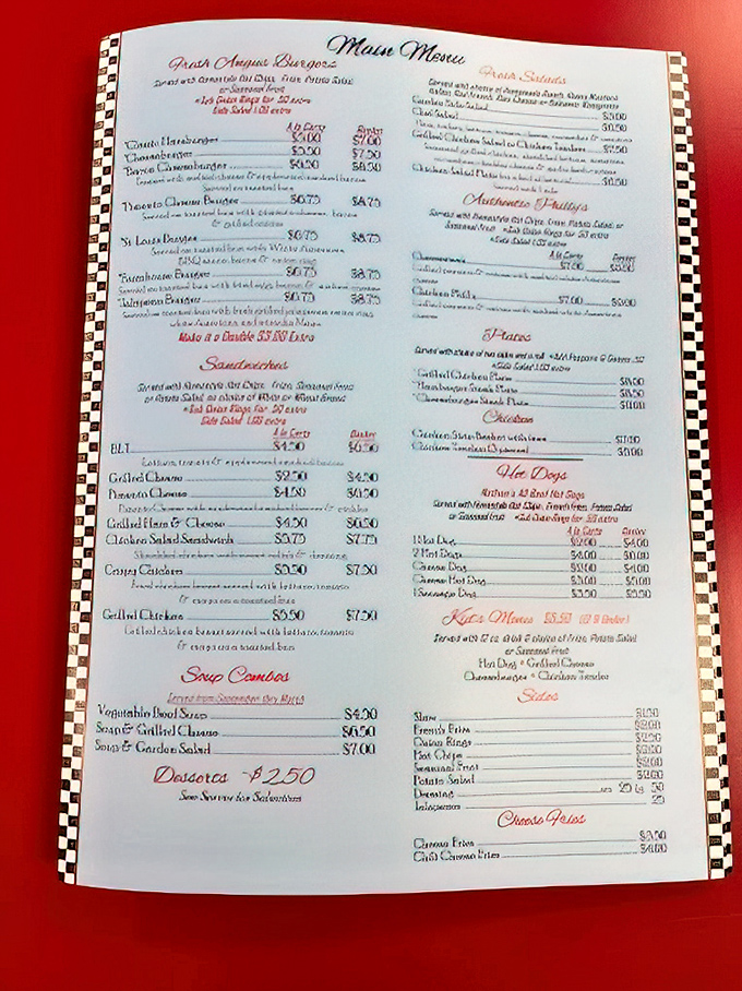 A menu that reads like a love letter to comfort food classics. No molecular gastronomy here, just honest cooking that speaks directly to your soul.