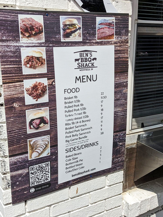 A menu that doesn't waste time with unnecessary frills. When your brisket, ribs, and pulled pork are this good, you don't need a novel-length menu.