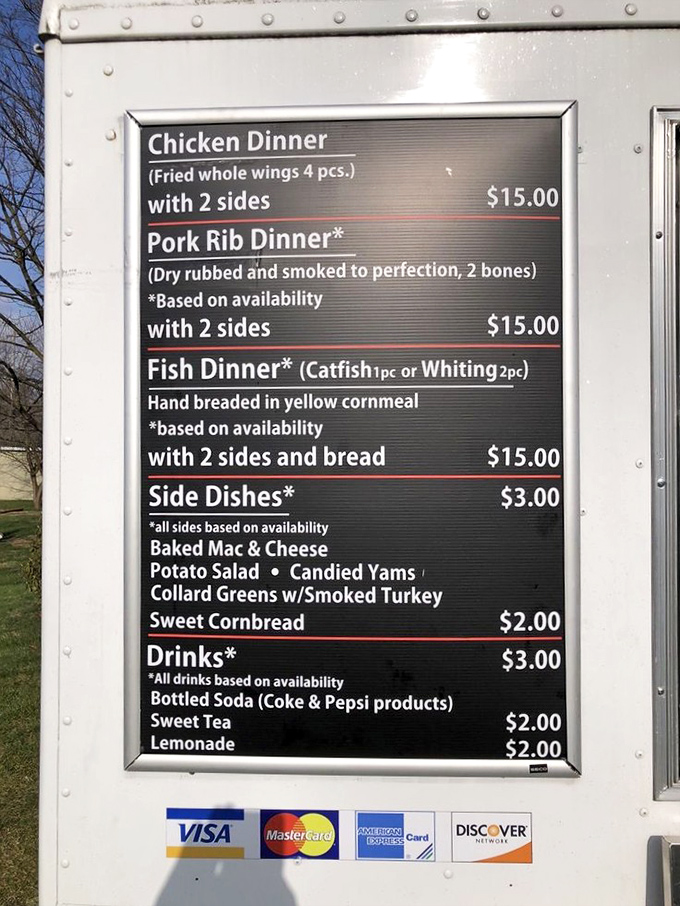 A menu that cuts straight to the chase: chicken, ribs, fish, and sides that make you want to order everything.