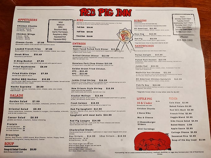 A menu that doesn't need fancy fonts or flowery descriptions—just the straightforward promise of barbecue that makes food critics weak in the knees.