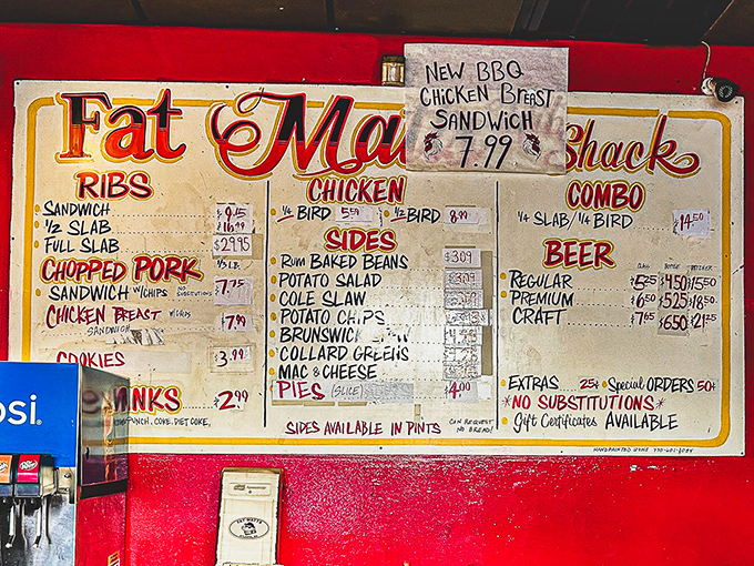 A menu board that cuts right to the chase—no fancy descriptions needed when the food speaks this loudly for itself.