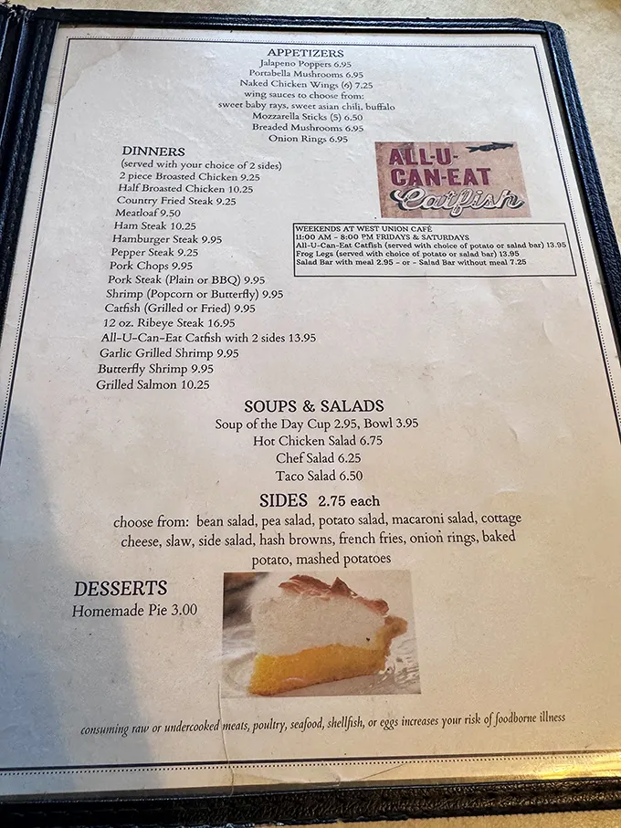 This menu isn't trying to impress food critics—it's trying to feed hungry humans with honest food that satisfies the soul. Mission accomplished.