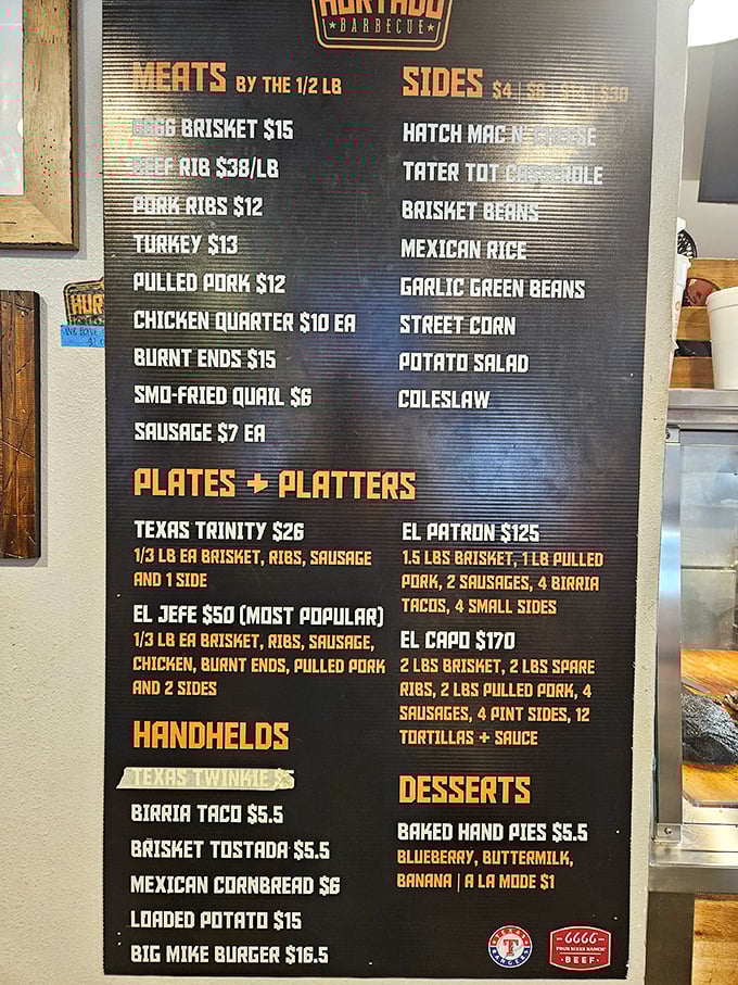 This menu isn't just a list—it's a roadmap to happiness. The Texas Trinity beckons, but those birria tacos are calling my name.