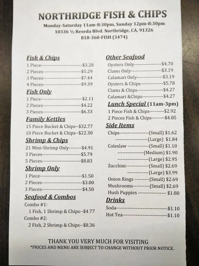 A menu that hasn't changed much since bell-bottoms were in fashion—the first time. Sometimes perfection doesn't need updating.