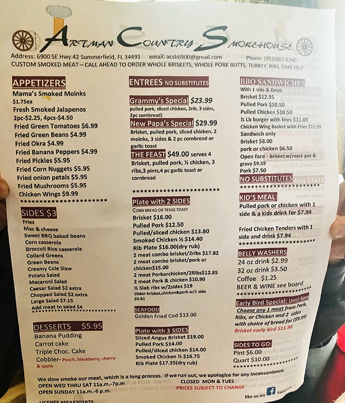 A menu that reads like a love letter to smoked meats. "The Feast" isn't just a meal, it's a declaration of carnivorous intent.
