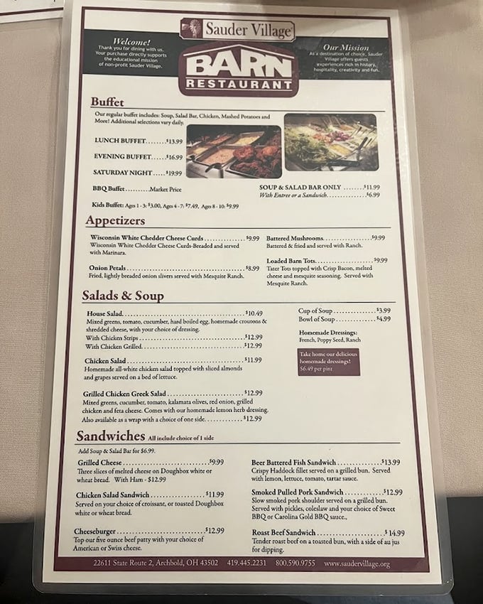 The menu reads like a love letter to Midwestern cuisine—proof that "all-you-can-eat" can be the five most beautiful words in the English language.