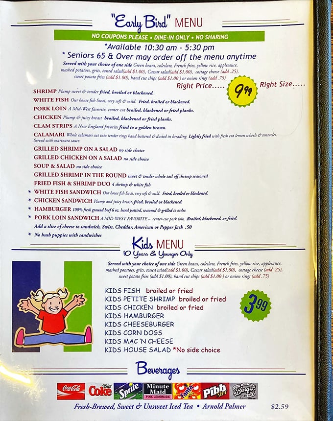 The Early Bird menu isn't just for the early birds—it's for anyone smart enough to appreciate generous portions of exceptional seafood at sensible prices.