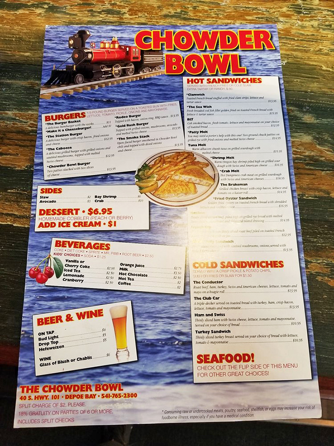 Sometimes the most beautiful poetry is written on laminated menus that know their purpose perfectly.