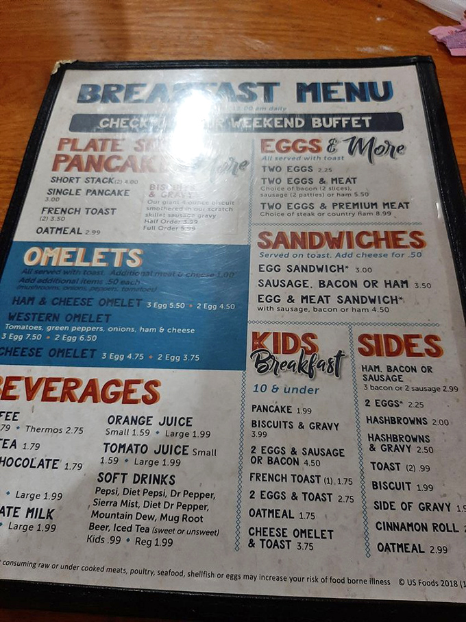 A menu that doesn't need fancy fonts or pretentious descriptions—just honest food that speaks for itself. Breakfast all day? Now that's my love language.