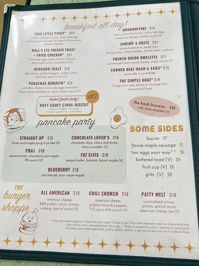 This isn't your grandpa's diner menu—unless your grandpa was secretly a culinary genius with a passport full of global influences.