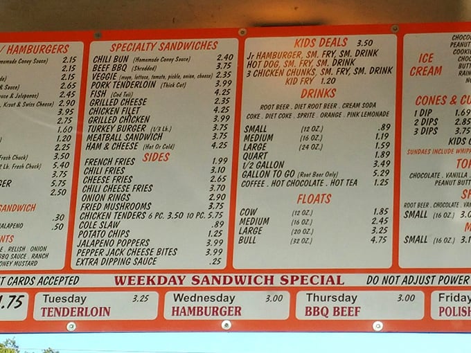 This menu board isn't just listing food items – it's offering tickets to flavor town at prices that won't make your wallet weep.