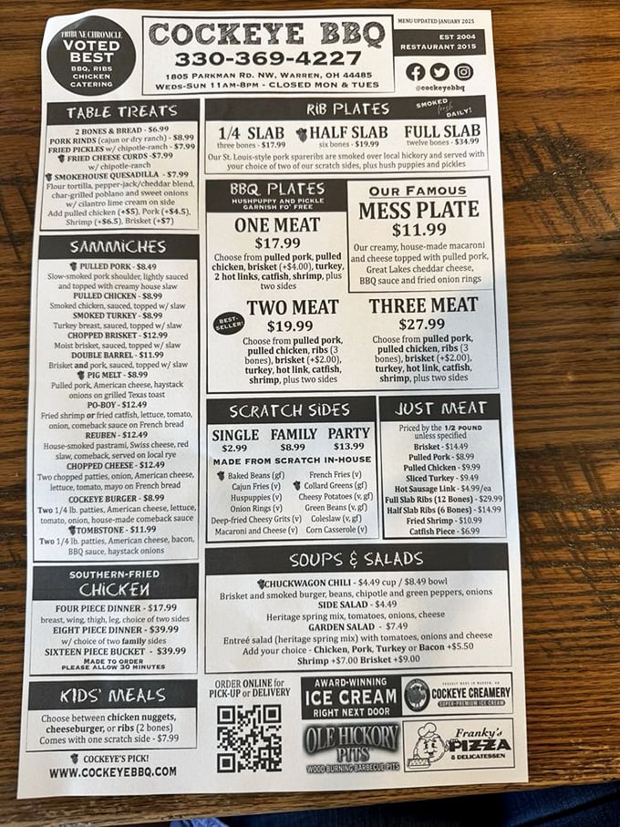 The menu reads like poetry to meat lovers – a carefully curated selection of smoked treasures that makes decision-making deliciously difficult.