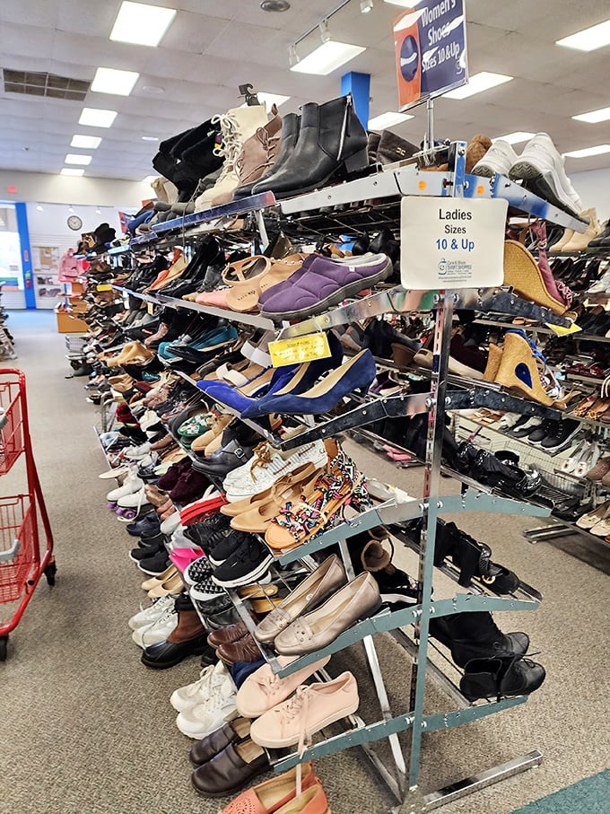 Shoe heaven exists, and it's in Pennsylvania. Rows upon rows of footwear for every occasion prove one person's castoffs become another's fashion statement.