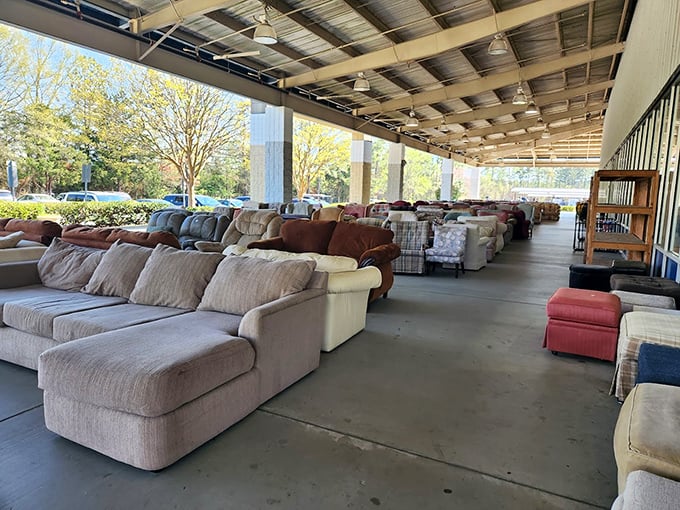 Sofa paradise stretches as far as the eye can see. Finding your perfect match feels like speed-dating with furniture—overwhelming but thrilling.