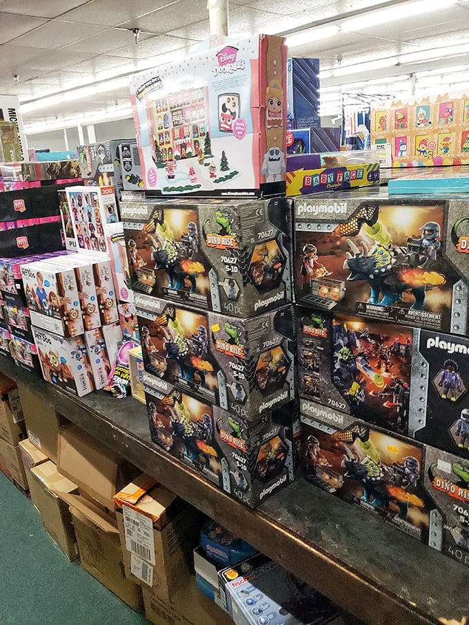 Playmobil sets stacked like gold bars in Fort Knox. Parents take note: birthday heroism awaits at prices that won't require a second mortgage.