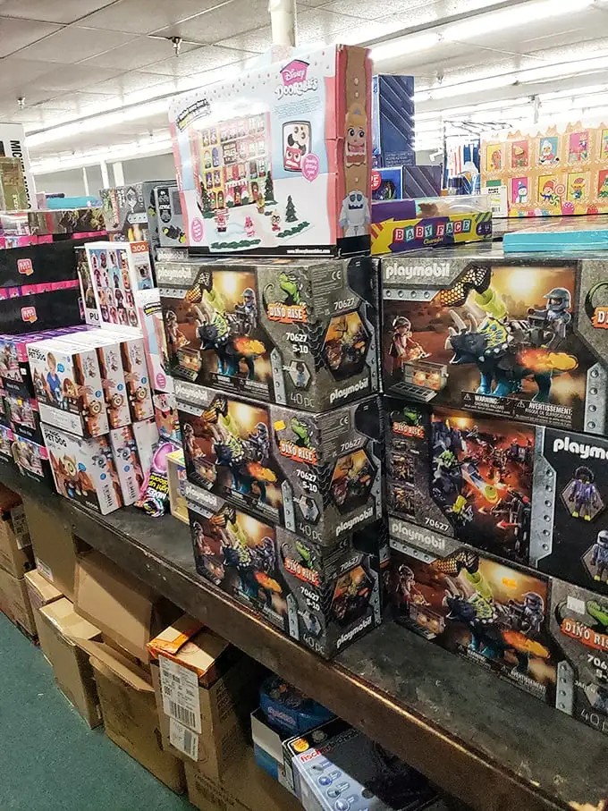 Playmobil sets stacked like gold bars in Fort Knox. Parents take note: birthday heroism awaits at prices that won't require a second mortgage.