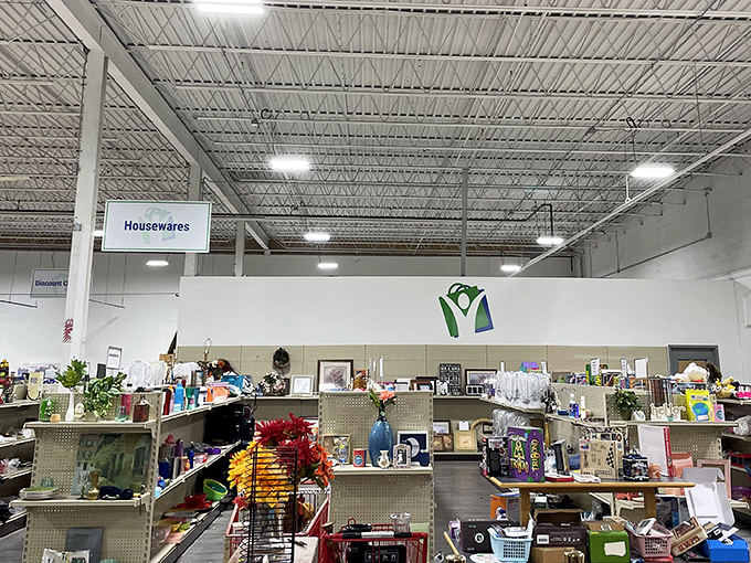 The housewares section – where someone's former kitchen gadget becomes your new conversation piece. Marie Kondo's nightmare, bargain hunter's paradise.