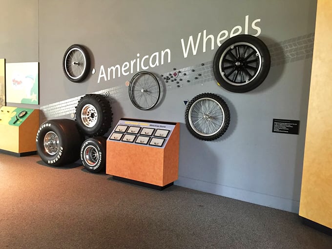The evolution of the wheel told through actual artifacts—from wooden spokes to modern alloys, this display reminds us that sometimes the simplest inventions roll the furthest.