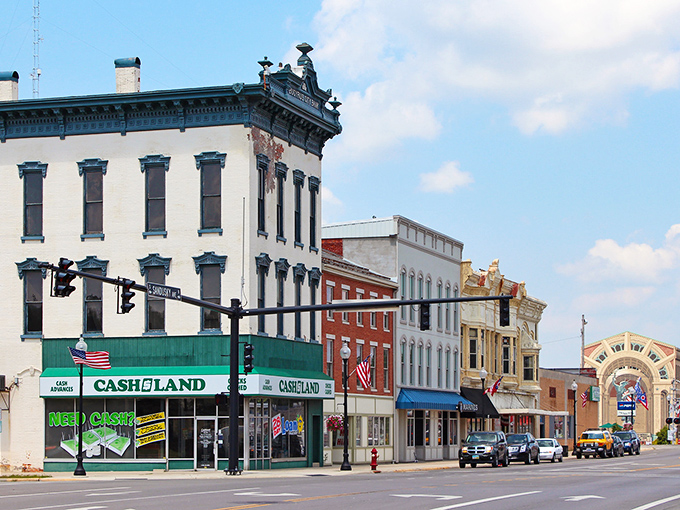 Bucyrus's store anchors a block of historic buildings, proof that small-town charm and budget-friendly living can happily coexist.