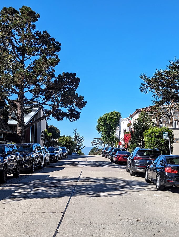 Carmel-by-the-Sea's streets reveal glimpses of the ocean at the end, nature's way of saying "this way to paradise."